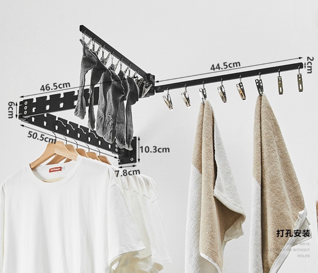 Folding Clothes Hanger Wall Mounted Outdoor Clothes Drying Rack ...