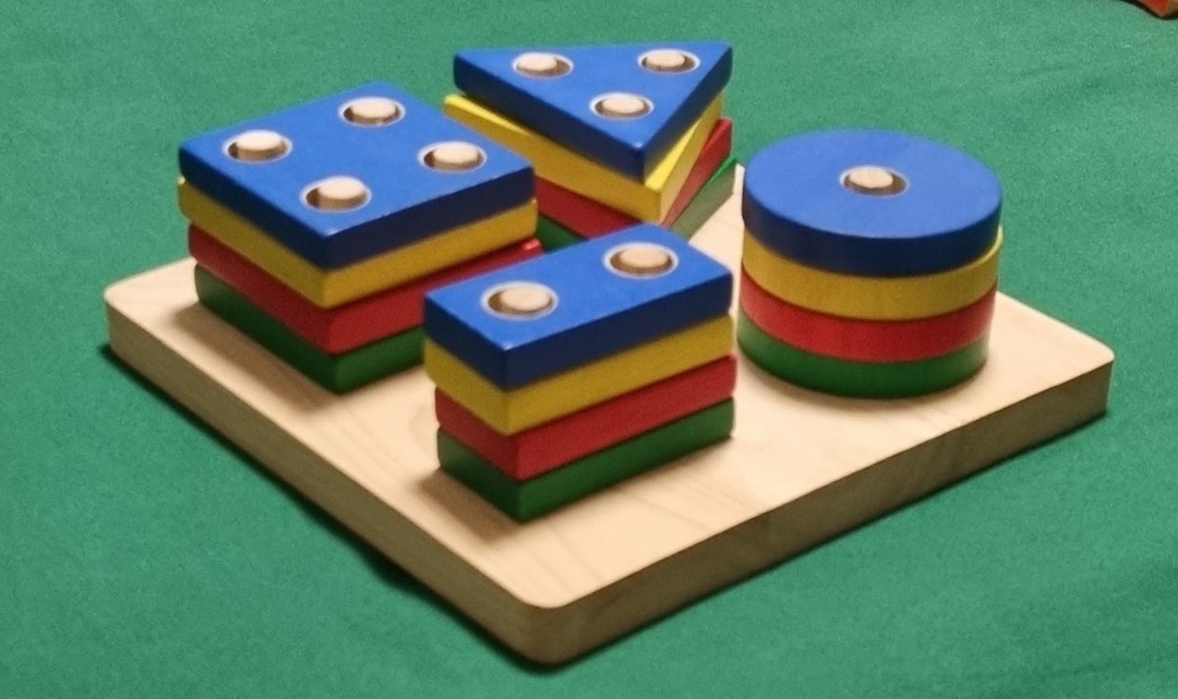 Geometric sorting board(wooden toy), Babies & Kids, Infant Playtime on ...