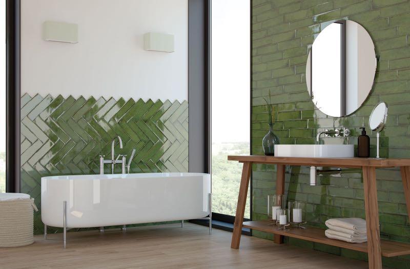 Hafary subway tiles - Alchimia Olive Rev, Furniture & Home Living, Home ...
