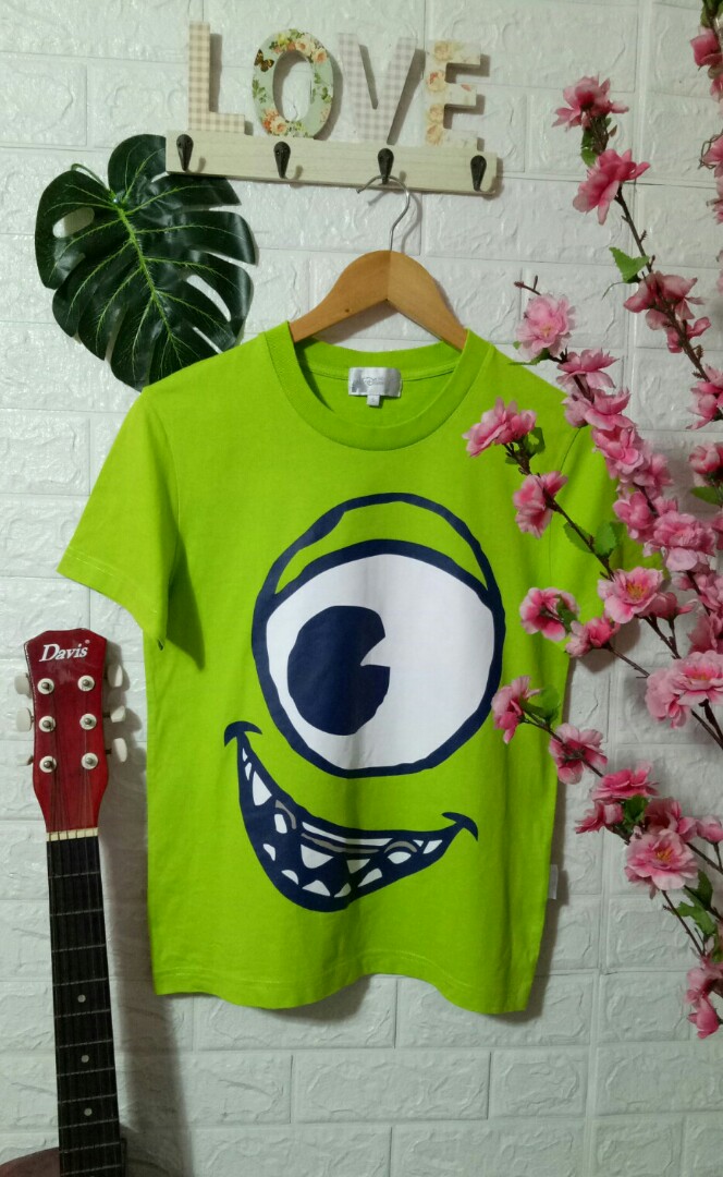 HK Disneyland Pixar Monsters Inc. Mike Wazowski Neon Green Top, Women's ...