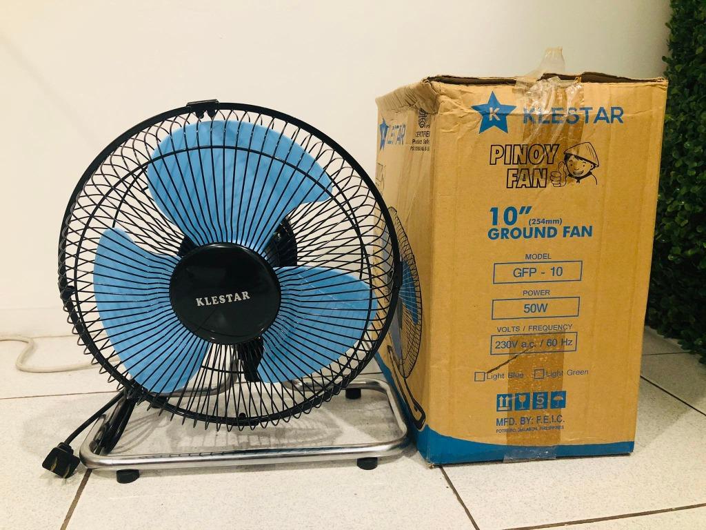 KLESTAR 10" Mini Ground Fan Plastic Blade Black GFP10, Furniture & Home ...