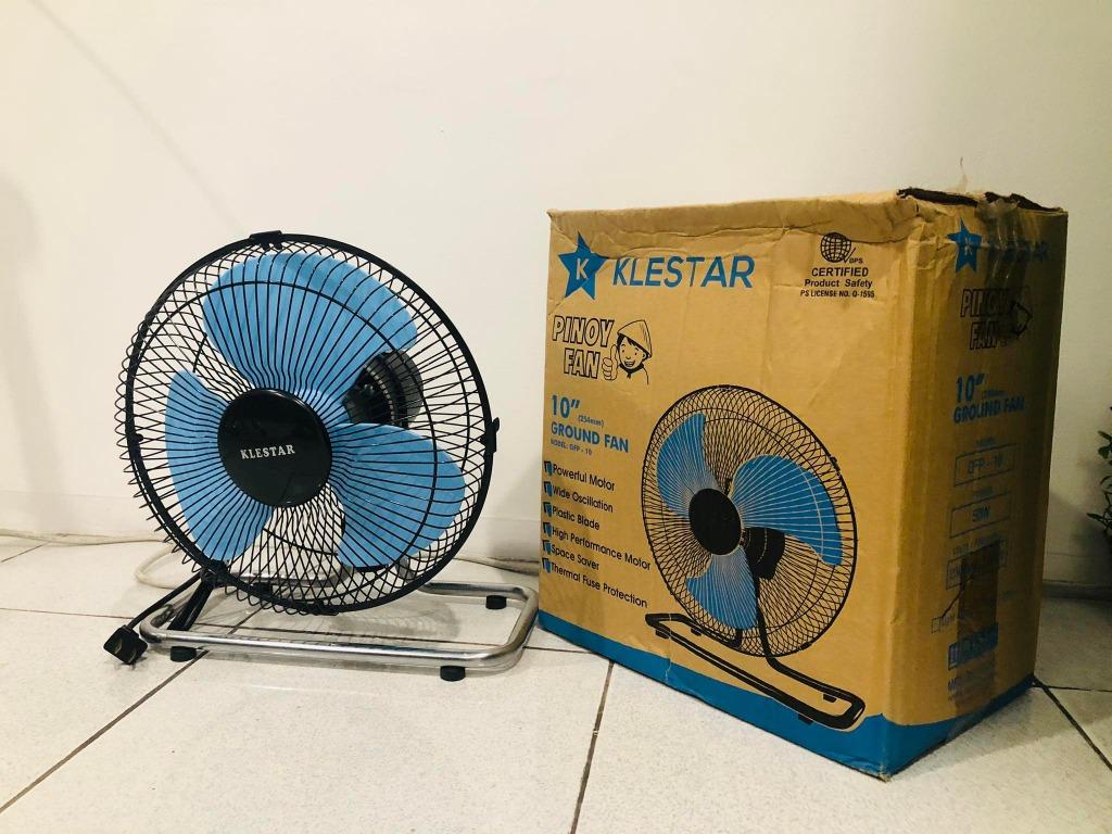 KLESTAR 10" Mini Ground Fan Plastic Blade Black GFP10, Furniture & Home ...
