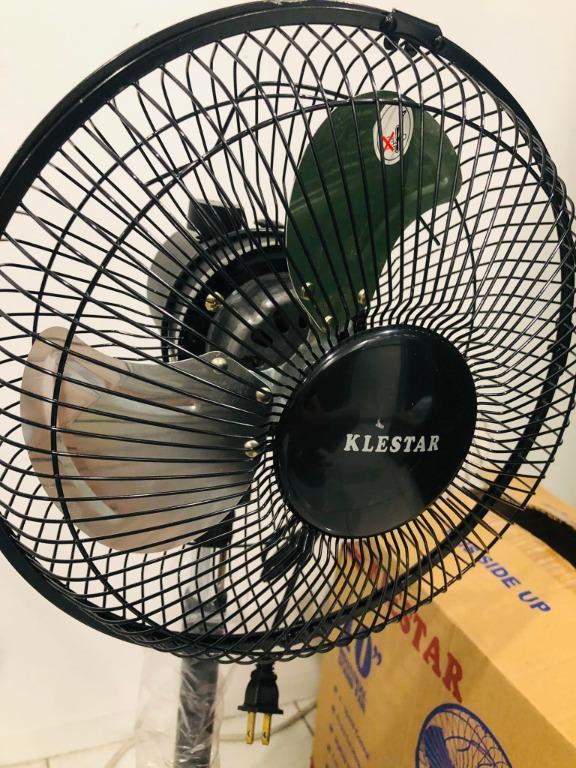 KLESTAR 10" Mini Stand Fan Metal Blade Black KSF10, Furniture & Home ...