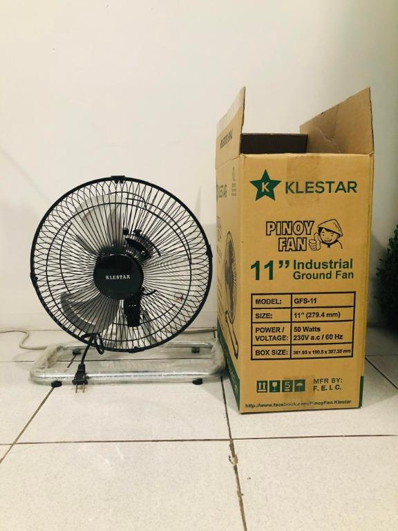 KLESTAR 11" Industrial Ground Fan Metal Blade Black GFS11, Furniture ...