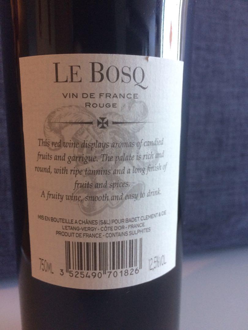 Le Bosq France red wine 2019, 嘢食 & 嘢飲, 酒精飲料 - Carousell