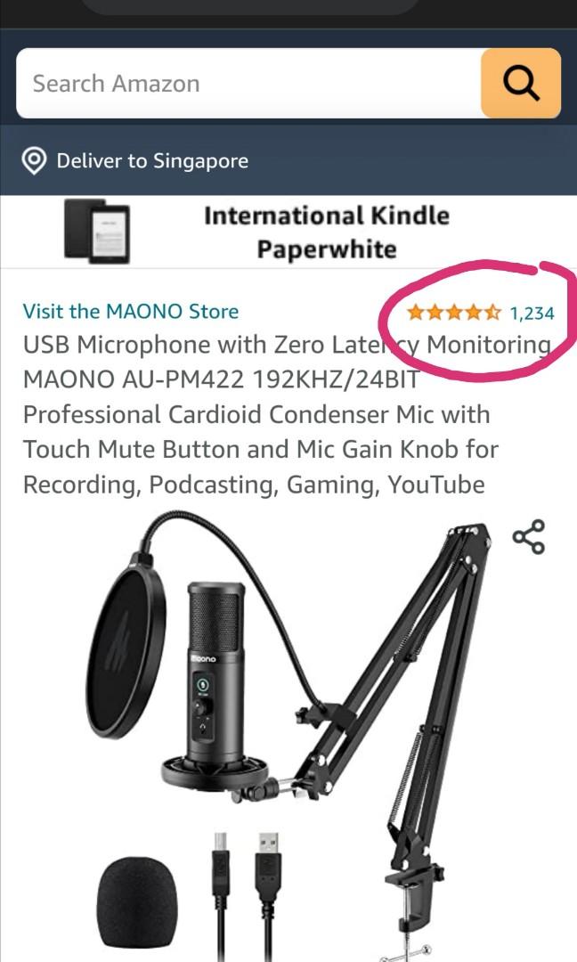 Maono PM422, Professional USB Condenser microphone, Audio, Microphones ...