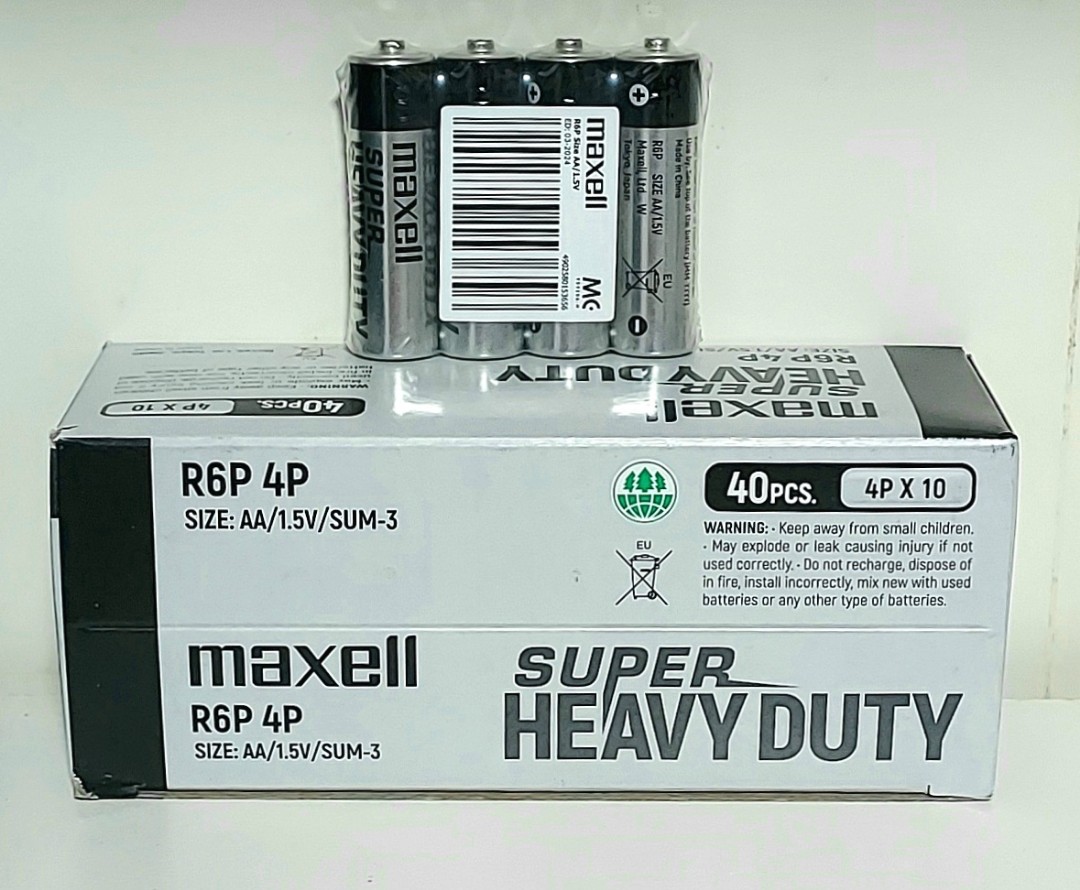 Maxell Super Heavy Duty Carbon Zinc AA Batteries Expires March 2024, Babies & Kids, Baby ...