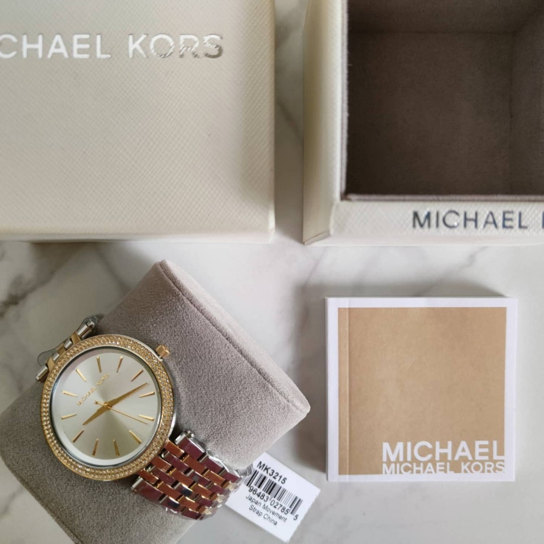 Michael Kors Darci Ladies Two-Tone (Silver and Gold) Watch with Bezel ...