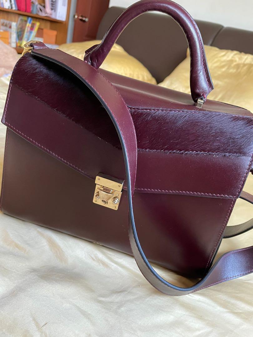 Milli Millu London Leather bag in burgundy, Women's Fashion, Bags ...