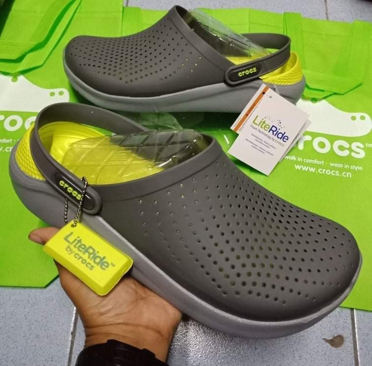 Neon with Black Original Crocs, Men's Fashion, Footwear, Slippers ...