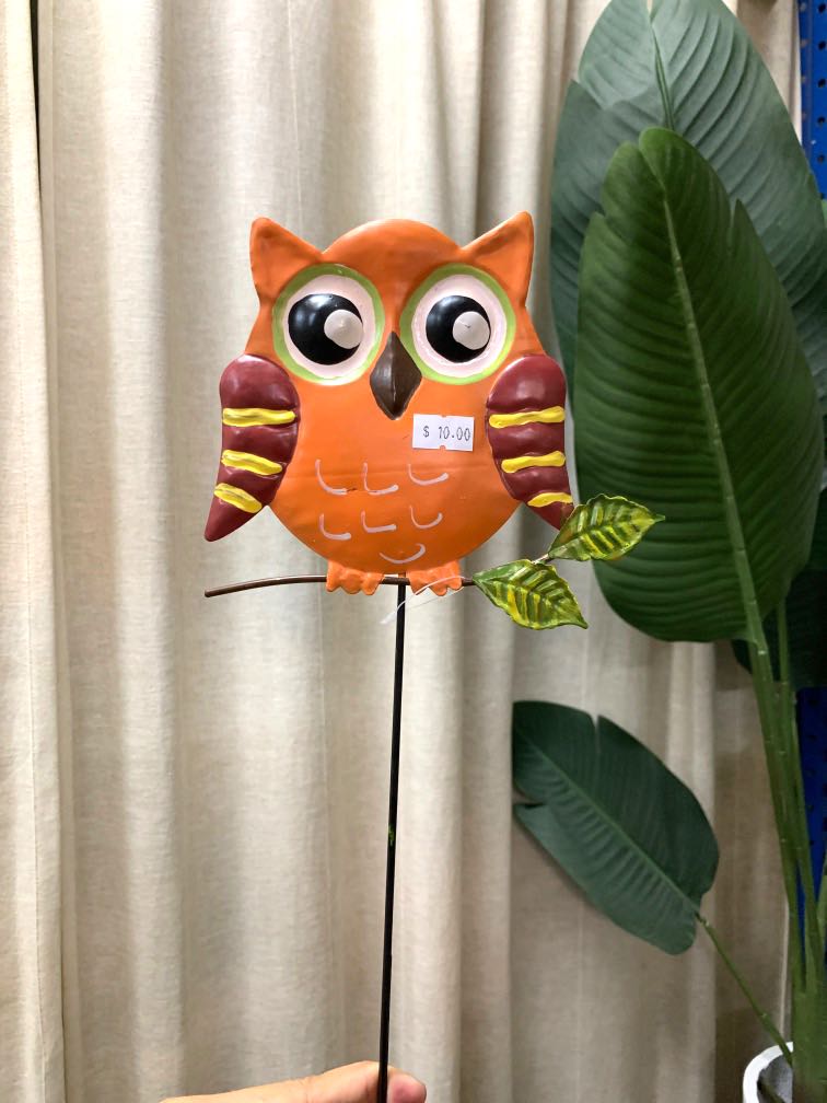 Orange owl garden pick, Furniture & Home Living, Home Decor, Other Home ...
