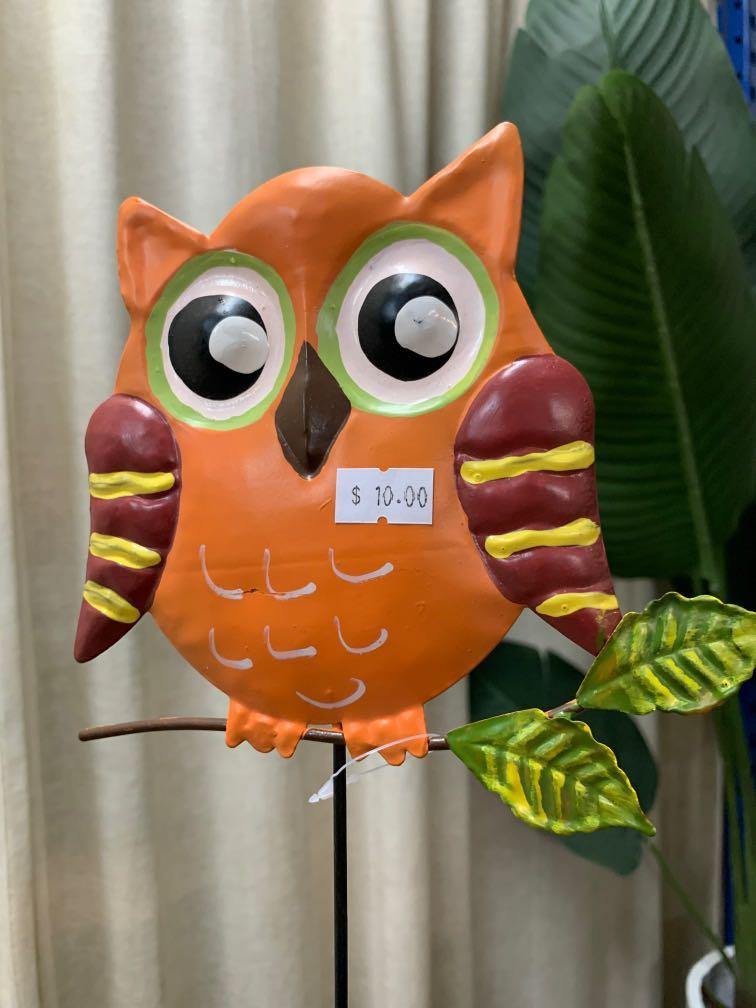 Orange owl garden pick, Furniture & Home Living, Home Decor, Other Home ...