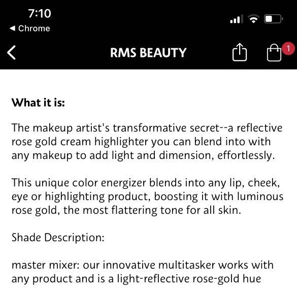 RMS Master Mixer Highlighter, Beauty & Personal Care, Face, Makeup on ...
