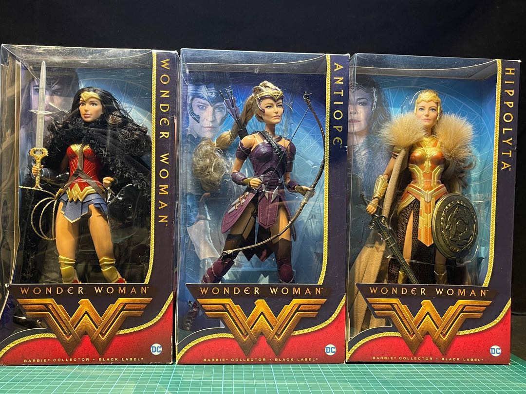 SET OF 3 - WONDER WOMAN / HIPPIOLYTA / ANTIOPE BARBIE COLLECTOR - BLACK ...