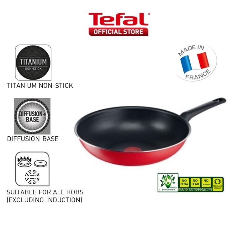 Tefal Easy Red Wokpan 28cm B59219, Furniture & Home Living, Kitchenware ...