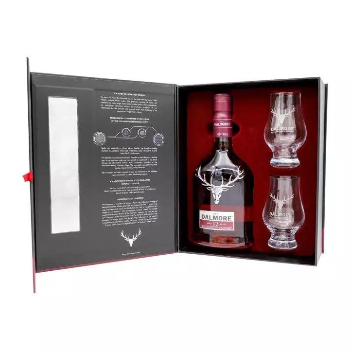 The Dalmore 12 Year Old & Glasses Gift Set (70cl, 40%), Food & Drinks ...