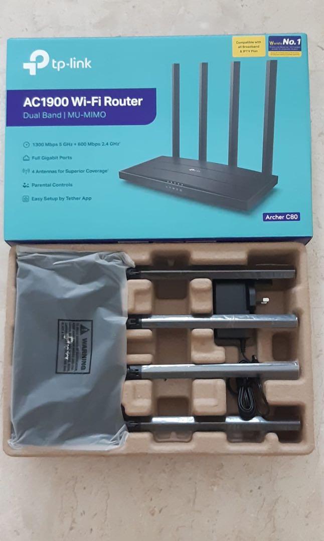 Wifi router TP-link AC1900 Archer C80, Computers & Tech, Parts ...