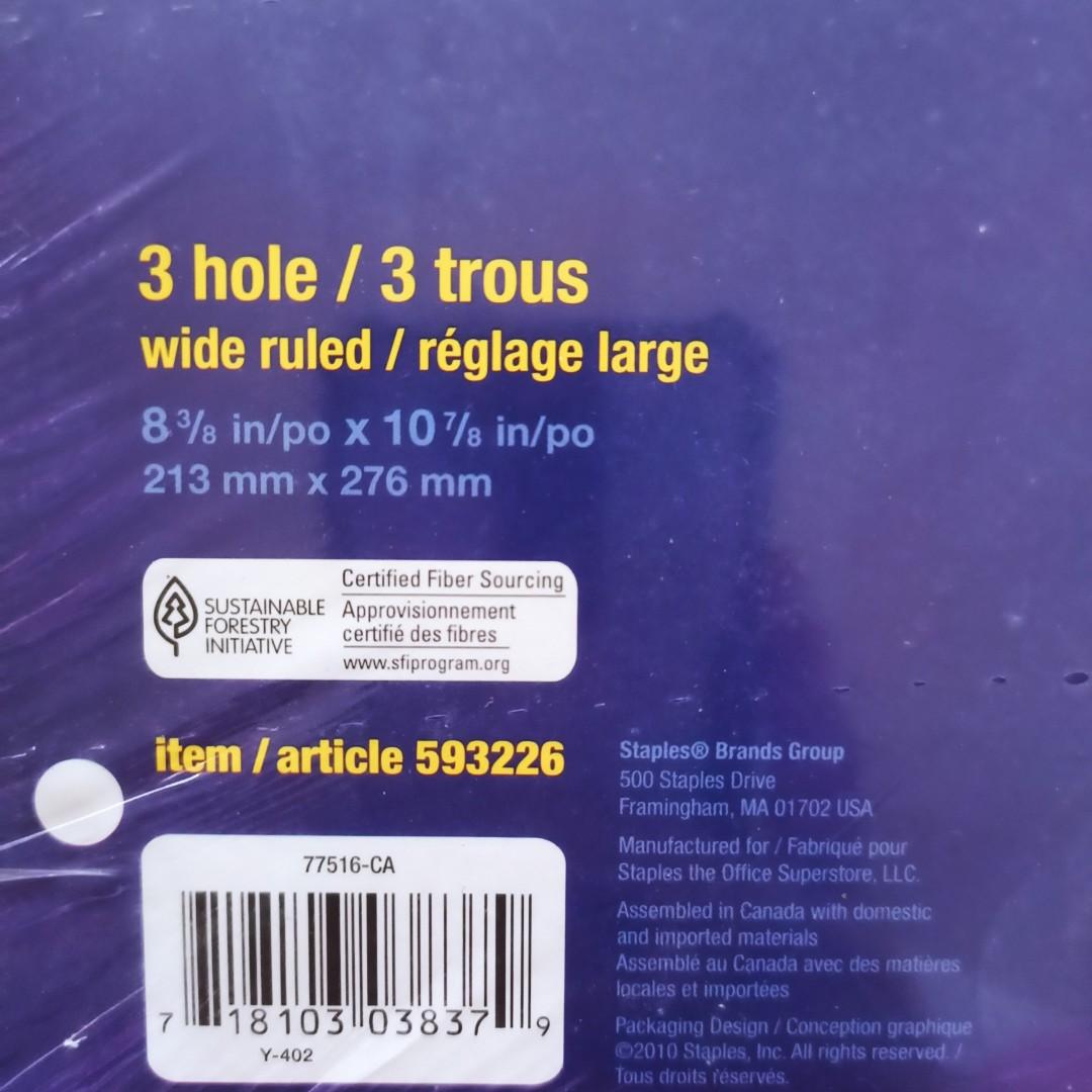 3-hole binder refiller, Hobbies & Toys, Stationary & Craft, Stationery ...