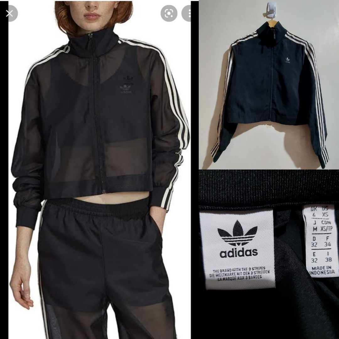 Adidas Sheer Crop Jacket, Women's Fashion, Coats, Jackets and Outerwear ...