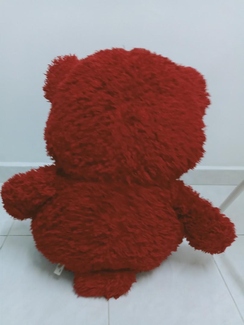 Big Cute Red Bear, Hobbies & Toys, Toys & Games on Carousell