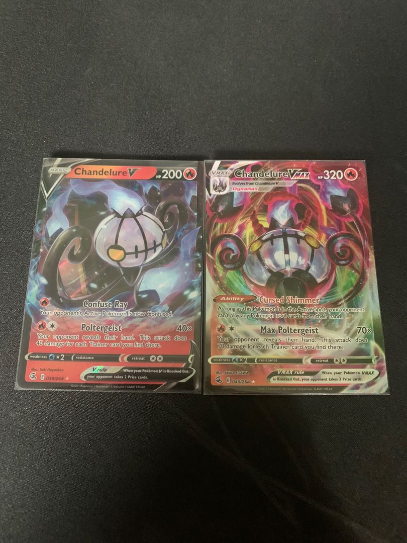Chandelure VMAX and Chandelure V Pokemon Cards TCG Fusion Strike ...