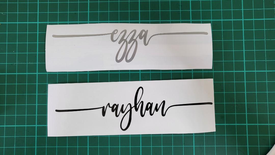 Customised Name/Message Decals Stickers Permanent Vinyl, Hobbies & Toys ...