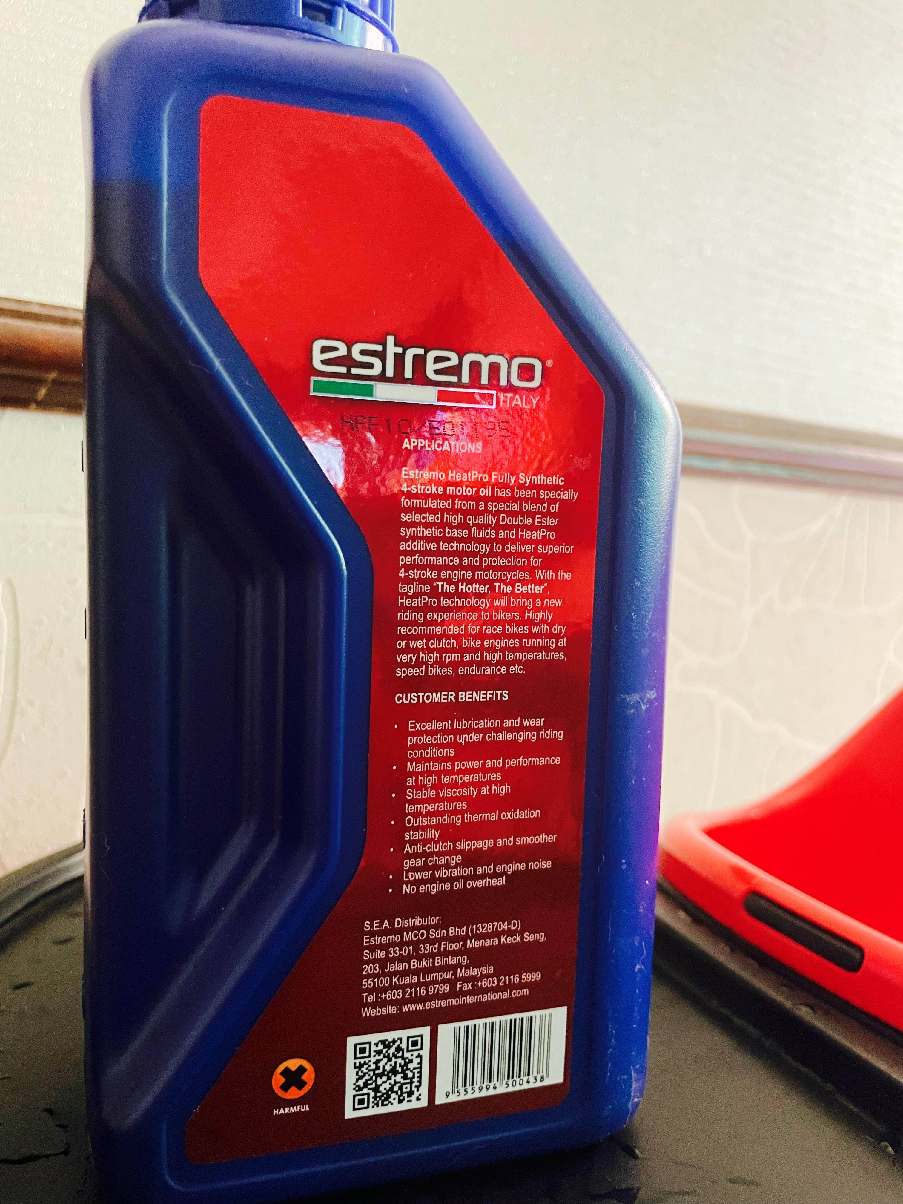 Estremo HeatPro Fully Synthetic 4T 10w50 Engine Oil, Motorcycles, Motorcycle Accessories on ...