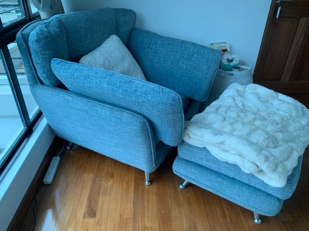 Extra large single sofa with foot stool, Furniture & Home Living ...