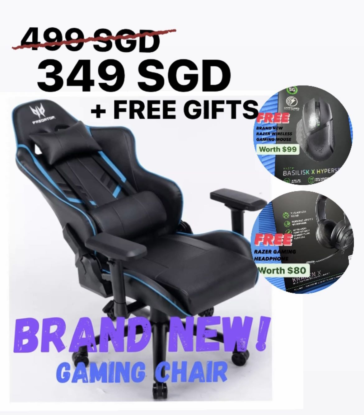 FREE! Brand New Predator Gaming Chair / Gaming Chair / Computer Chair ...