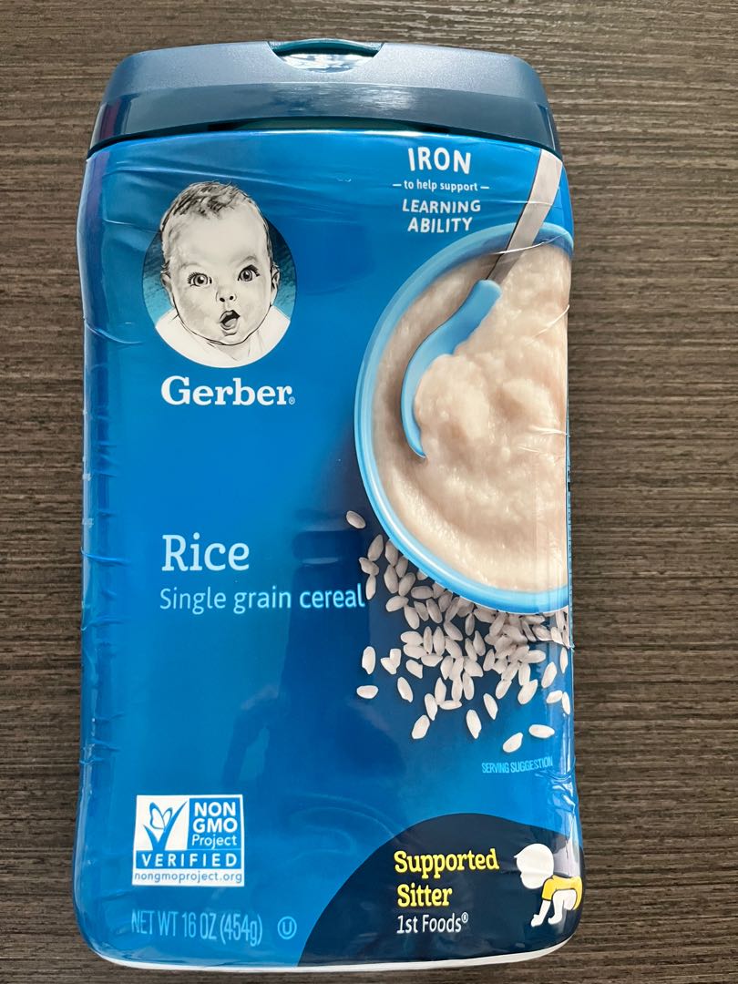 Gerber Rice Single grain cereal, 兒童＆孕婦用品, 護理及餵哺, 護理及餵哺 - 加固 - Carousell