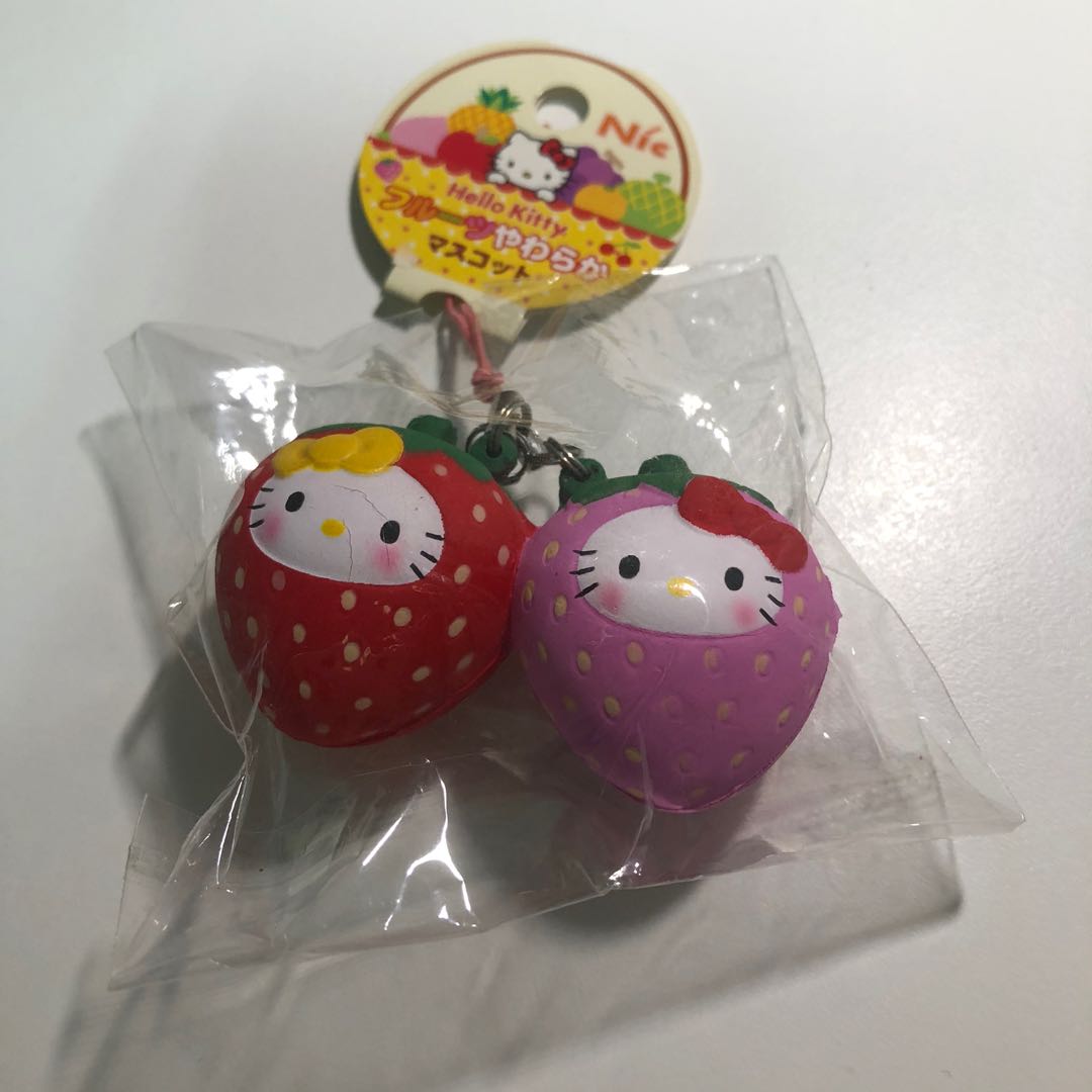 Hello Kitty fruits collection squishy (twin strawberry), Hobbies & Toys ...