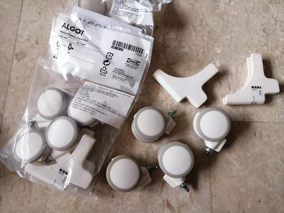 Ikea Algot wheels x 2 packs (each pack 4 wheels), Furniture & Home ...