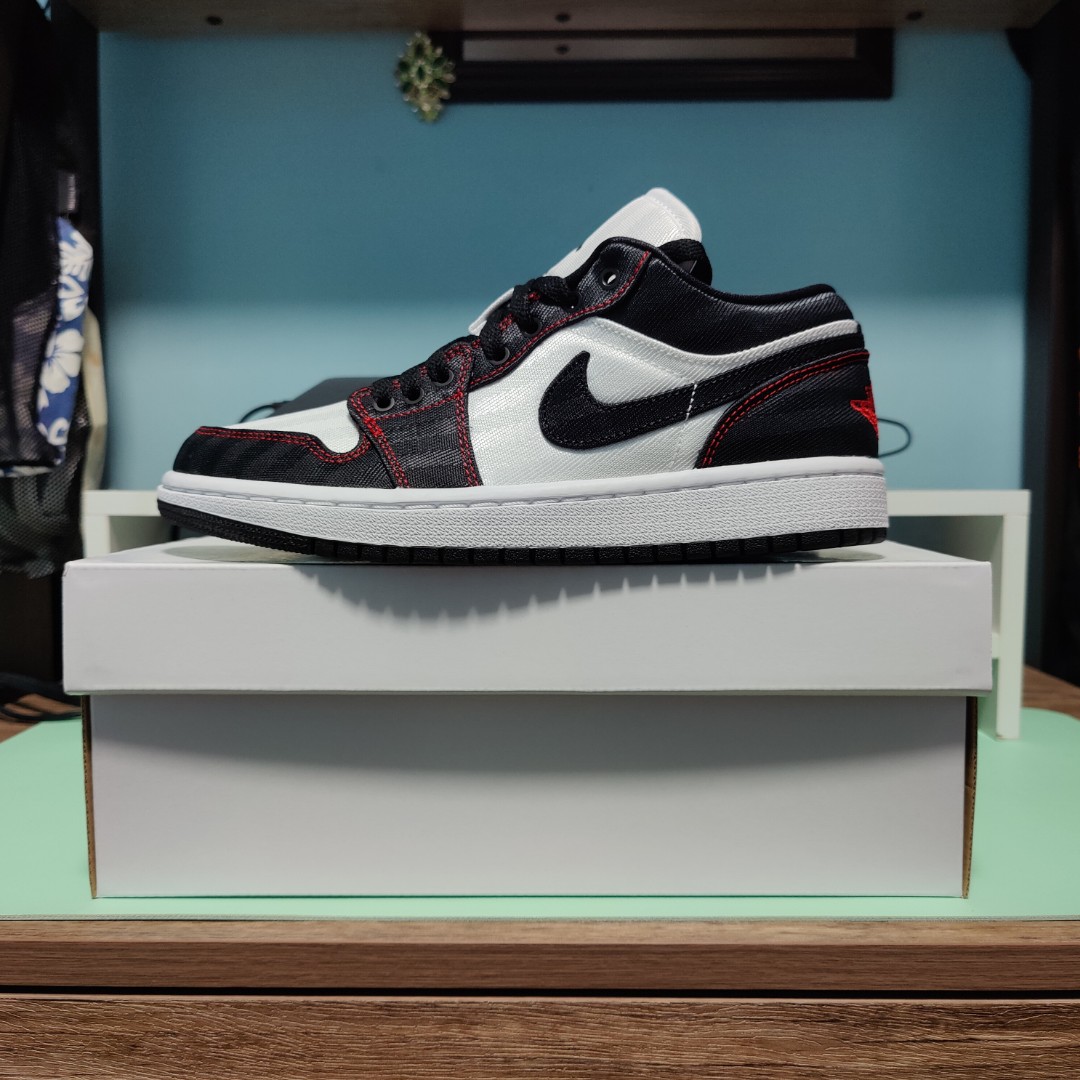 JORDAN 1 LOW SE UTILITY WHITE BLACK GYM RED 7.5W, Luxury, Sneakers ...