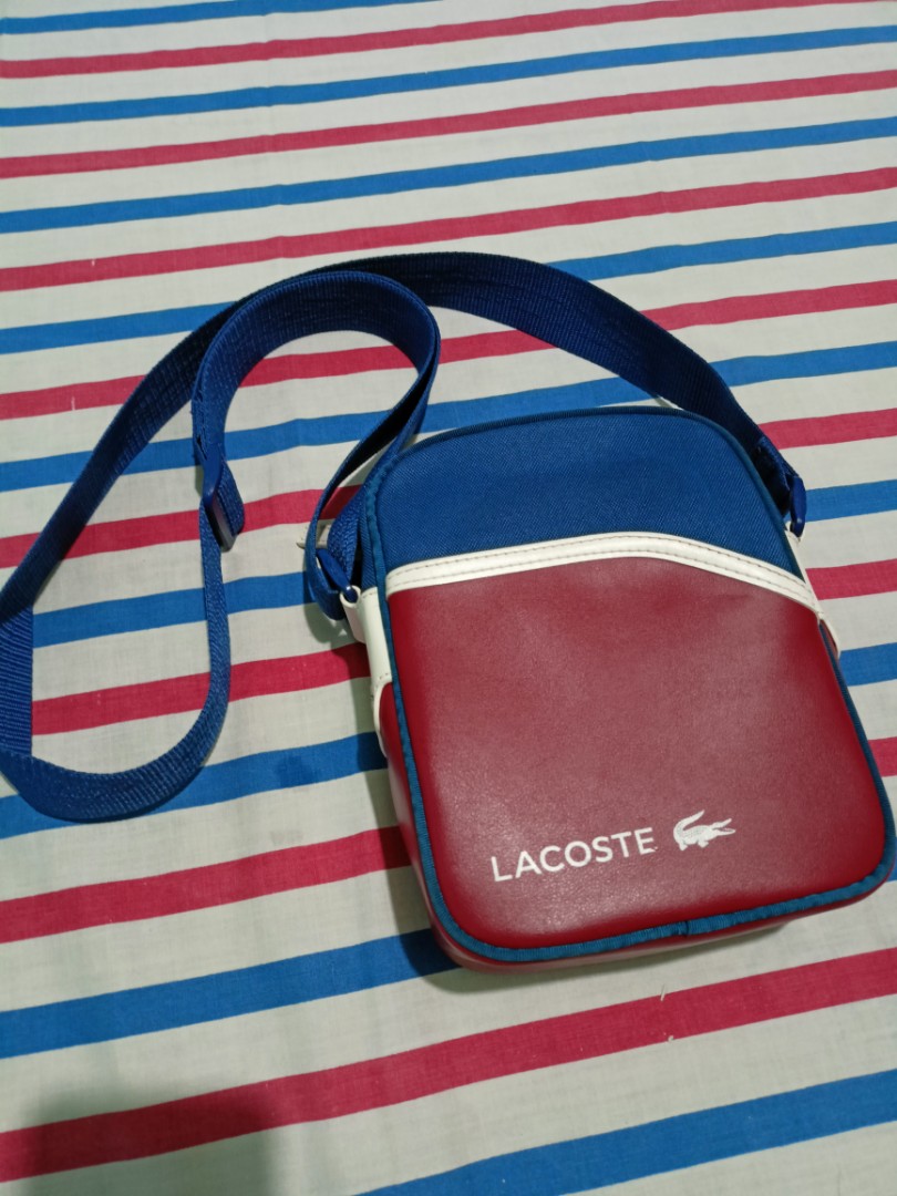 Lacoste Sling Bag Naylon-PVC Leather (Authentic) (Unisex), Men's ...