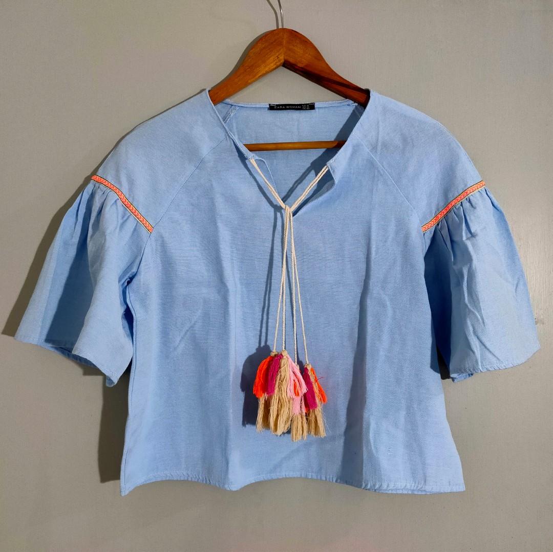 Light Blue Summer Top, Women's Fashion, Tops, Blouses on Carousell