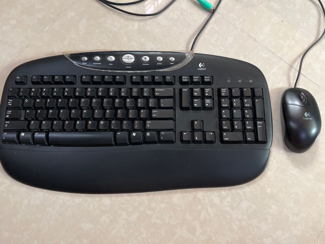 Logitech Keyboard and Mouse old plug, Computers & Tech, Parts ...