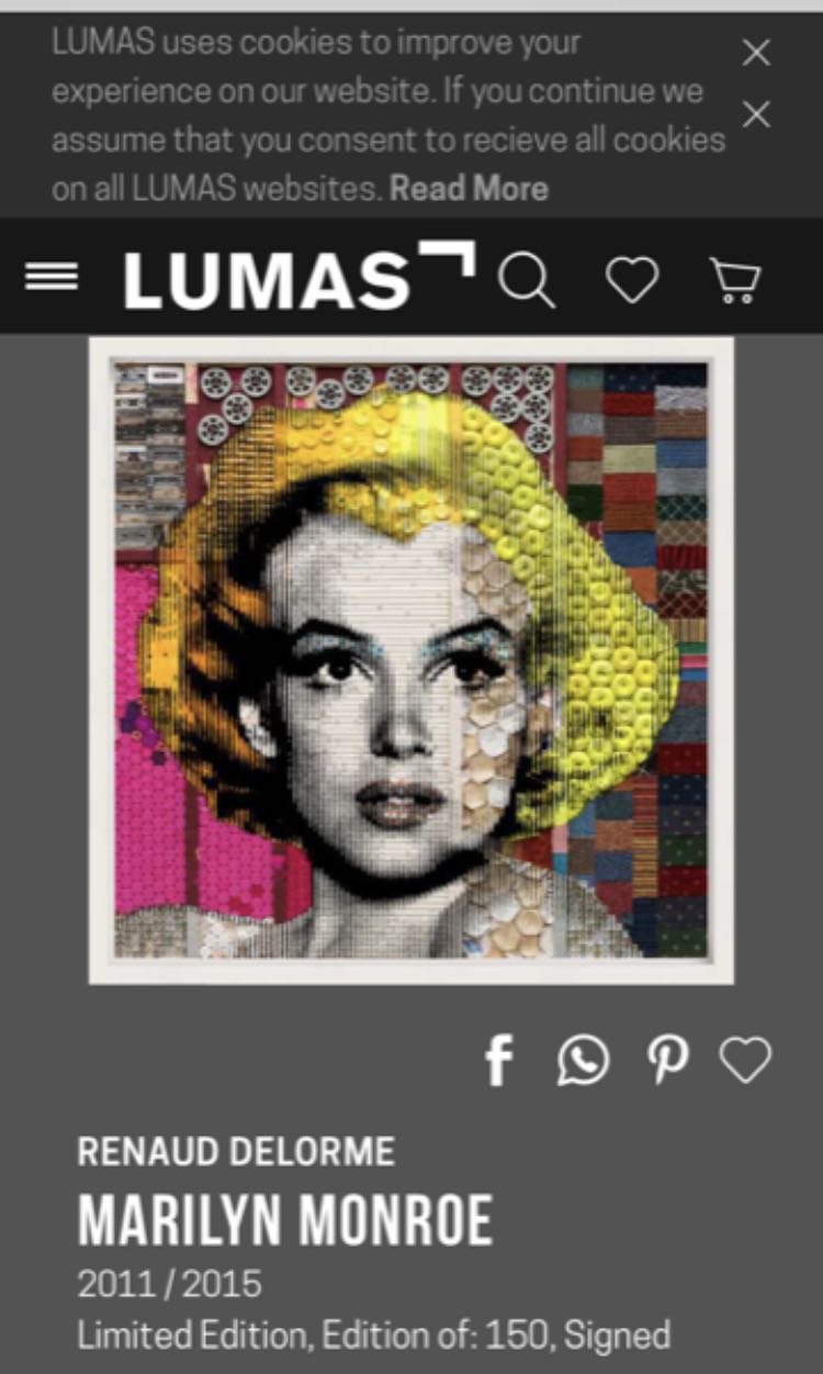 Marilyn Monroe - Renaud Delorme, signed Limited Edition mixed-media ...
