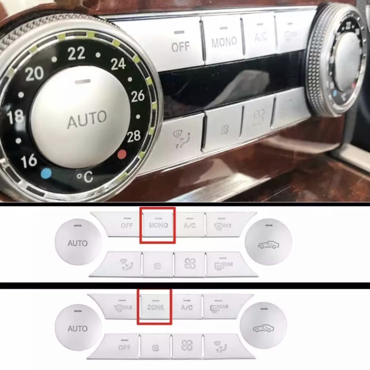 Mercedes Benz W204 C180 C200 aircon button cover, Car Accessories ...
