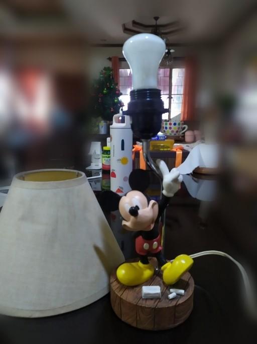 Mickey Mouse lamp with shade and bulb, Furniture & Home Living ...