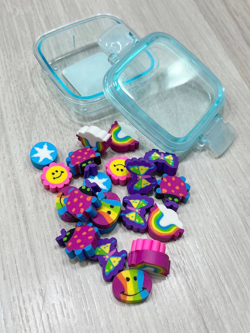 Mini Erasers in Blue Case, Hobbies & Toys, Stationary & Craft ...