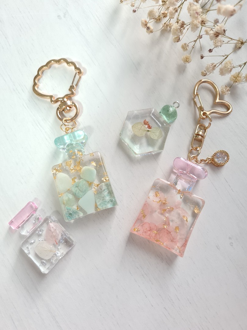 Perfume bottle keychain, Hobbies & Toys, Stationery & Craft, Handmade ...