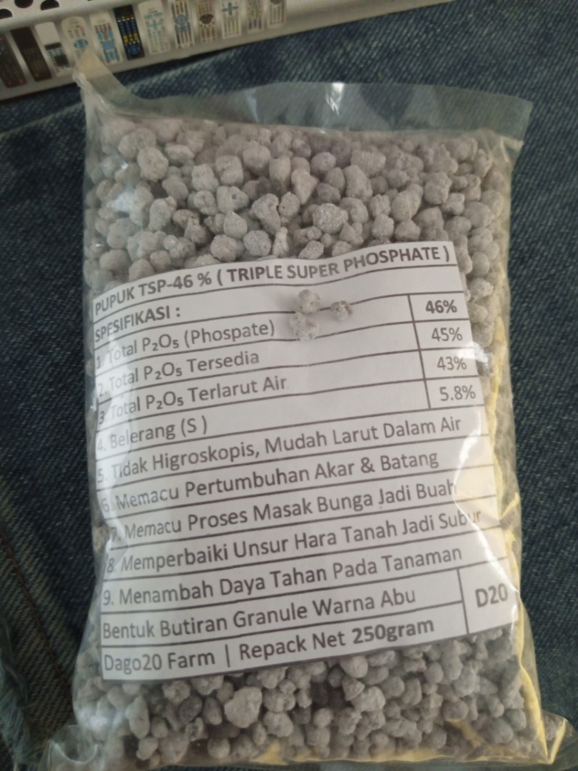 Pupuk TSP-46 Triple Super Phospate Posfat Fosfat Warna Abu Tua Repack Pupuk Nutrisi Tanaman ...