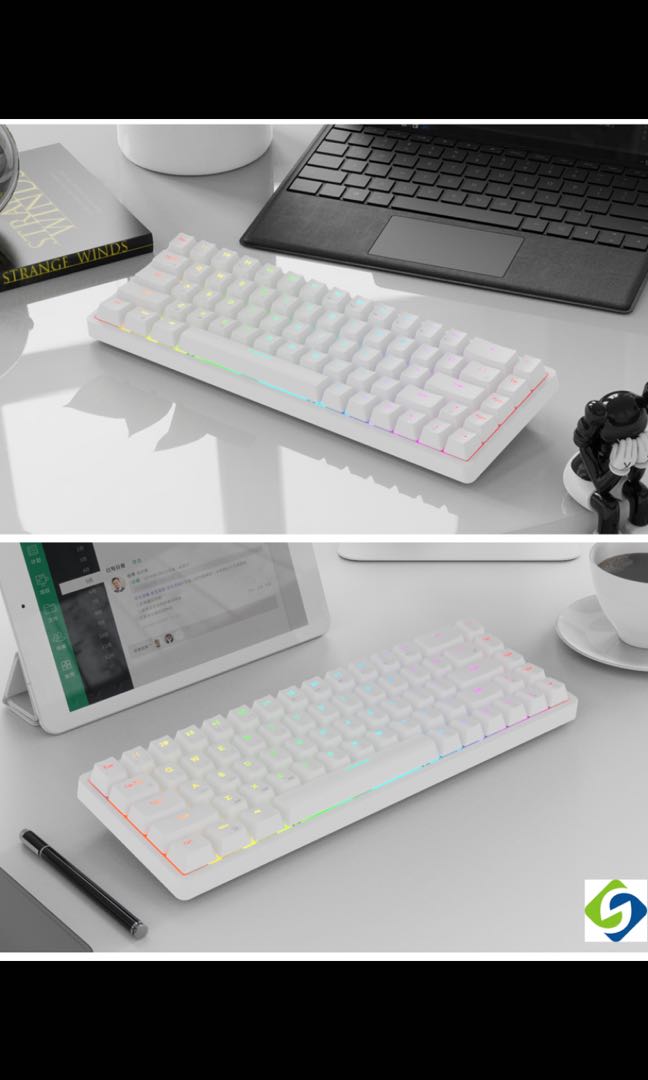 Royal Kludge RK68 White Frame + Blue Switches + RGB Backlit, Computers ...