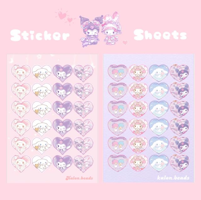 Sanrio Sticker Sheets, Hobbies & Toys, Stationery & Craft, Handmade ...