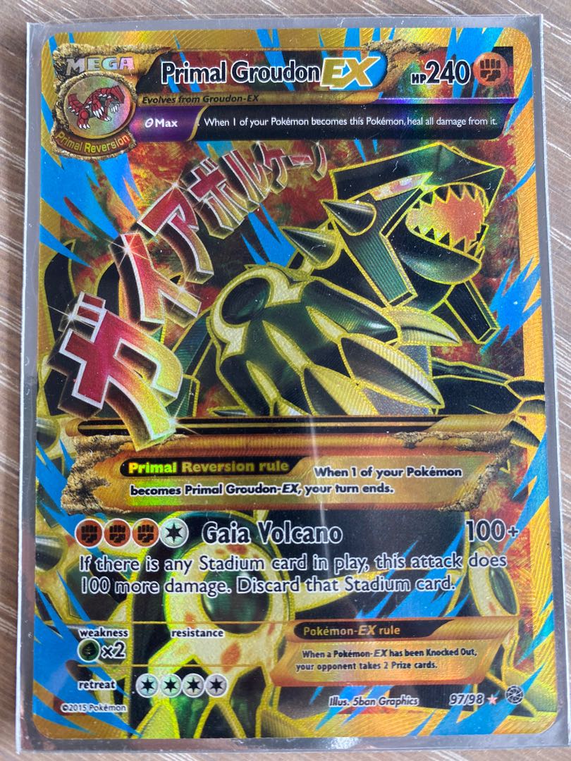 Secret Rare Gold Primal Groudon EX - Ancient Origin, Hobbies & Toys ...