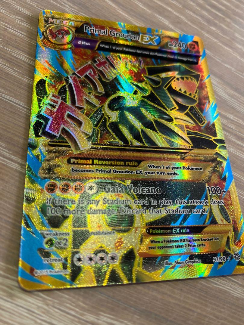 Secret Rare Gold Primal Groudon EX - Ancient Origin, Hobbies & Toys ...