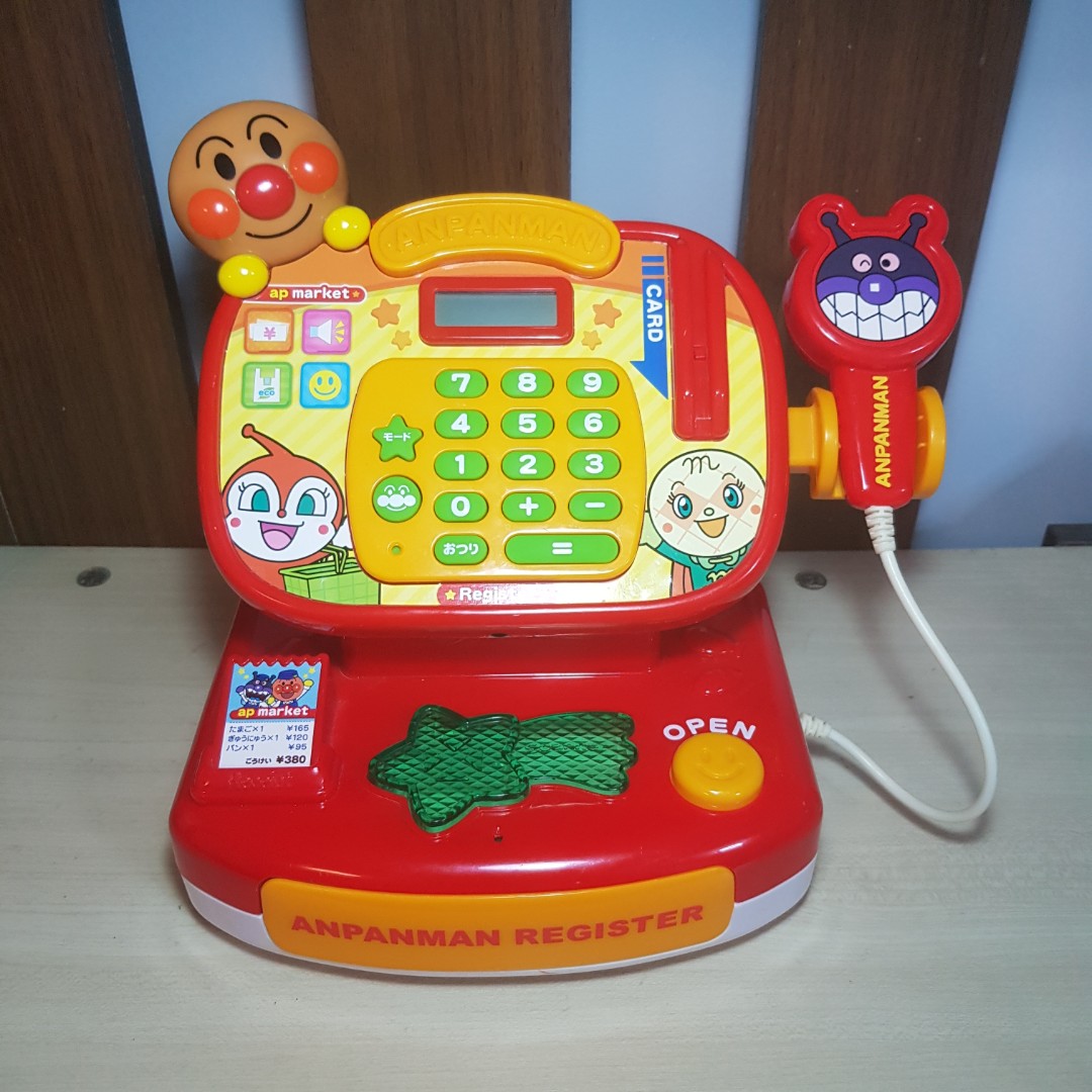 SEGA TOYS Anpanman Cash Register with Scanner and Real Calculator ...