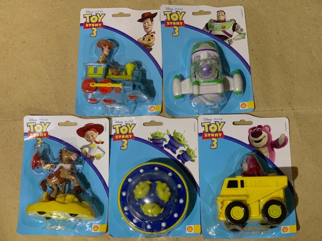 SHELL GAS STATION Exclusive Complete Set of 5 pcs TOY STORY 3 MOVIE ...