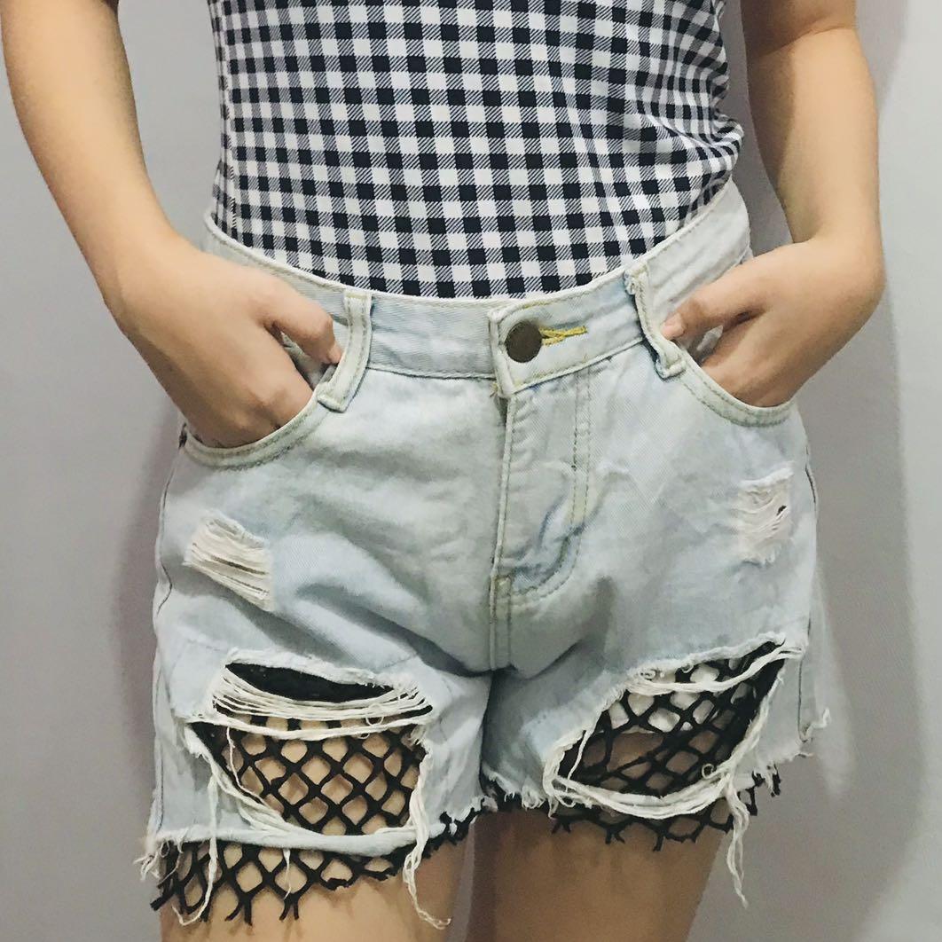 Tattered short TS01, Women's Fashion, Bottoms, Shorts on Carousell