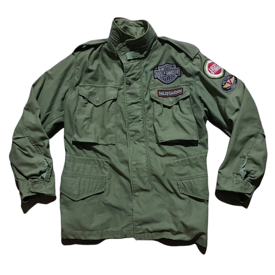 Vintage M65 Field Jacket Custom Harley Davidson Patches, Men's Fashion ...